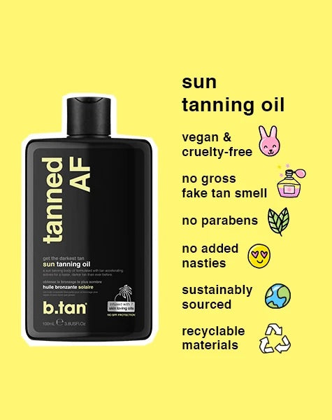 btan Tanned AF - Tanning Oil – Beauty Plus Wholesale