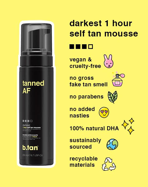 btan Tanned AF - Self Tan Mousse – Beauty Plus Wholesale